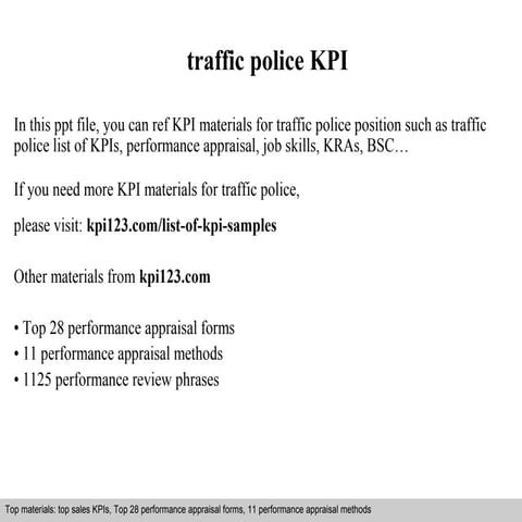 Traffic police kpi | PPT