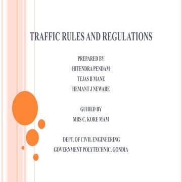 Traffic rules and regulation | PPTX