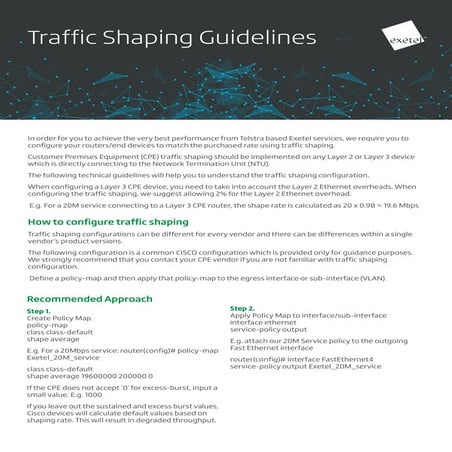 Traffic Shaping Guidelines Pdf Computer Networking Computing