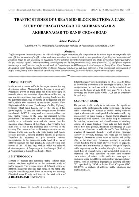 Traffic study project for final year CIVIL engineering | PDF