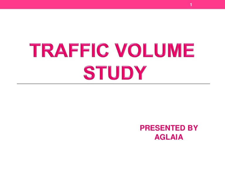 Traffic studies volume study