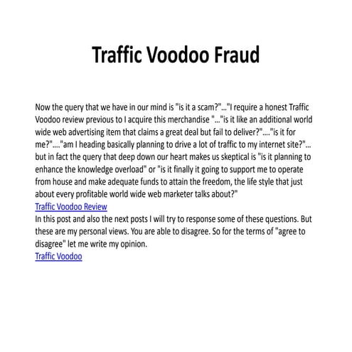 Traffic voodoo fraud | PDF