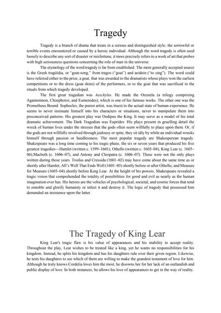 Presentation on King Lear by William Shakespeare | PPTX