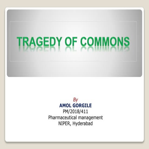 Tragedy of commons | PPTX
