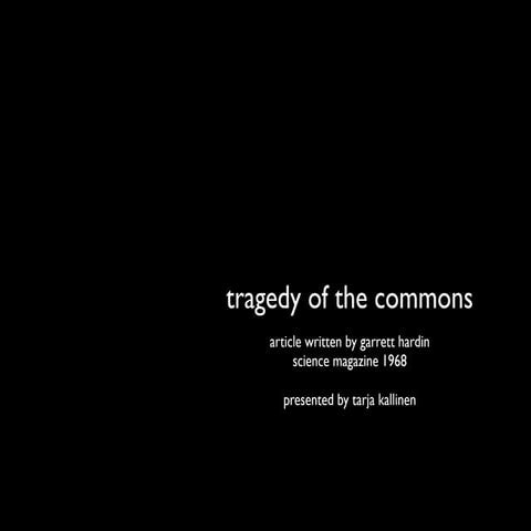 Tragedy of the Commons | KEY