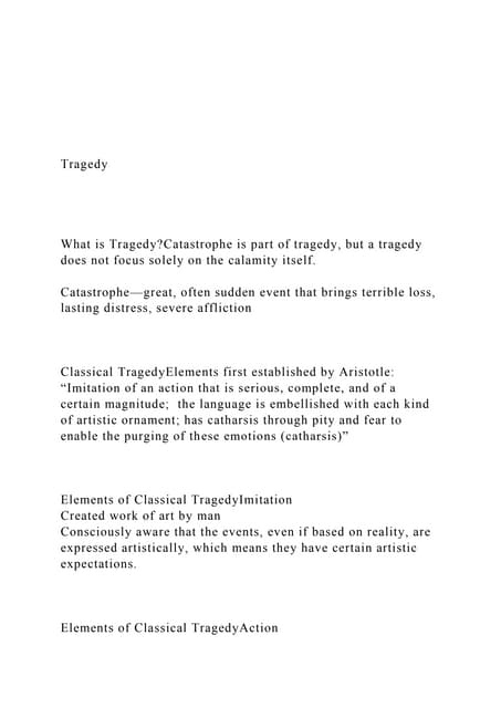 Tragedy ppt for students for their education | PPTX