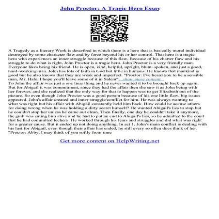 Tragic Hero Essay | PDF