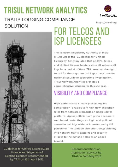 Trisul IPDR DoT Compliance Datasheet for ISPs | PDF | Computer Networking | Computing