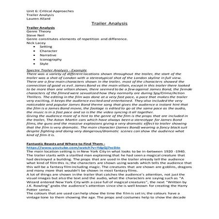 Trailer Analysis | PDF