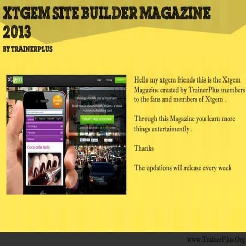 Trainer plus xtgem site builder magazine demo | PPT