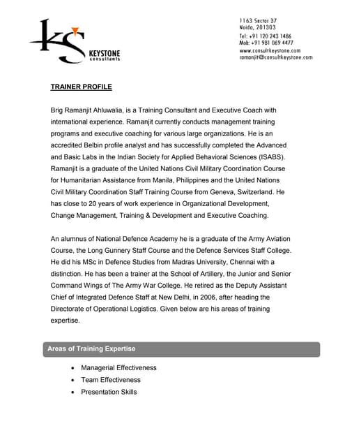 Trainer Profile | PPT