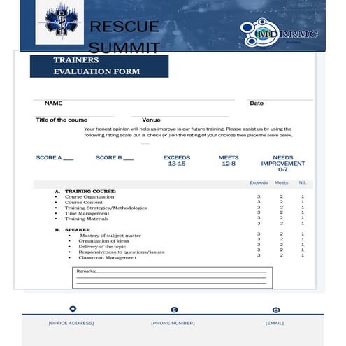 MDRRMO trainers evaluation forms to be used as improvement tools | PDF