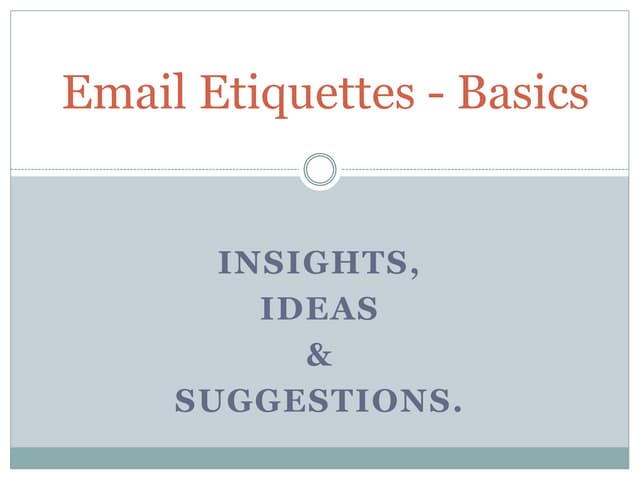 Email Etiquette PPT | PDF