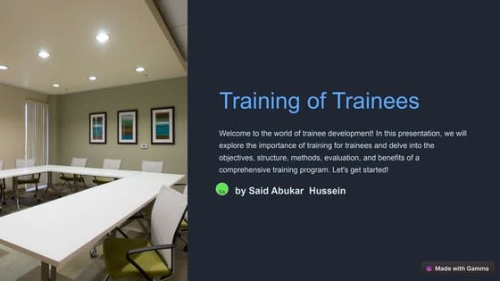 Trainee and trainer's role | PPTX