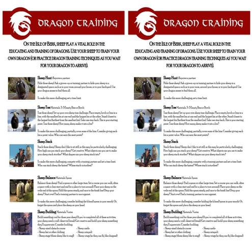 How to Train Your Dragon - Sheep Training Games | PDF