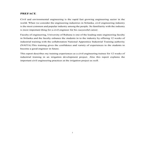 Industrial Training Report, UmaOya Downstream Development Project | PDF