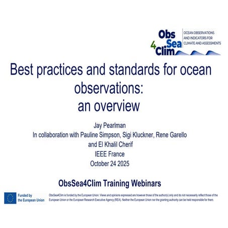 Training3_Best practices and standards for ocean observations: an ...