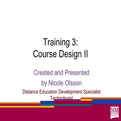 Training 3: Course Design II | PPT