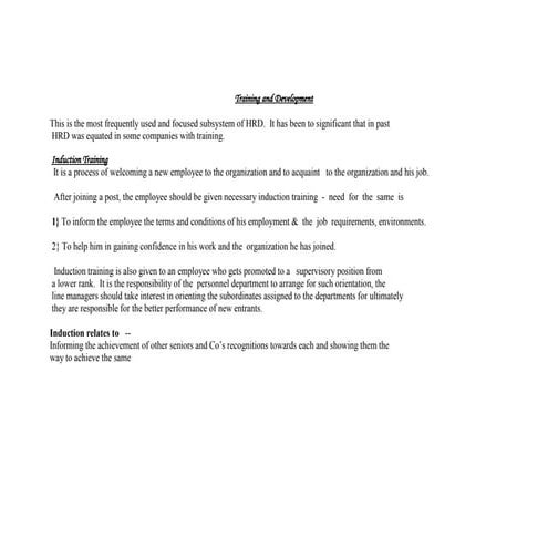 Training and development | DOCX