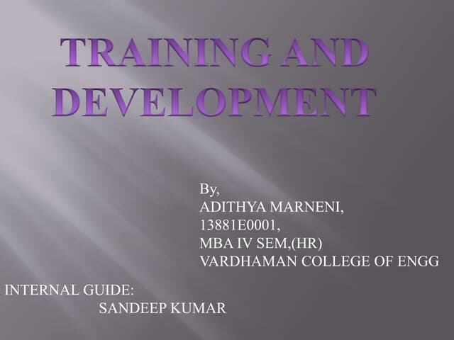 Training and development policy | PDF