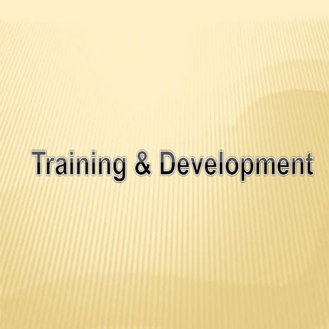Training and development | PPT