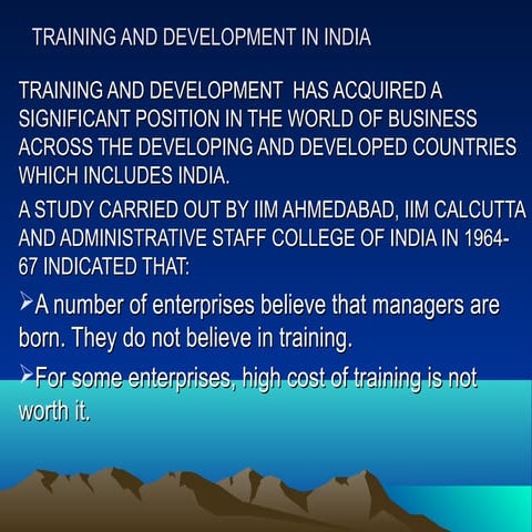 Training and development in india | PPT
