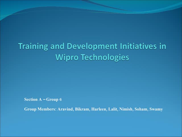 Human Capital Management At Wipro Ppt