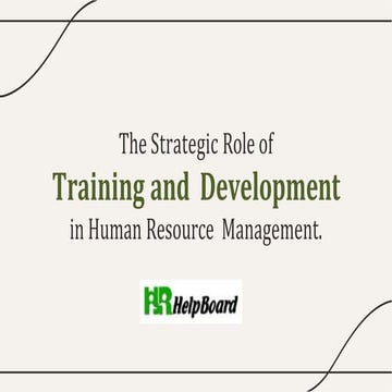 Training and Development Plan , Training and Development Program | PPTX