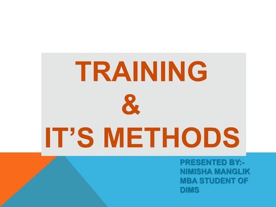 Training and development in HRM | PPT