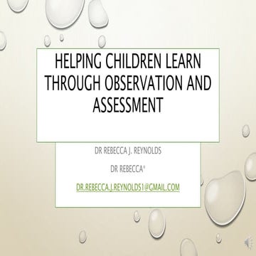 Helping Children Learn Through Assessment and Observation | PPTX