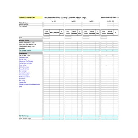 Training breakdown (2) | XLS