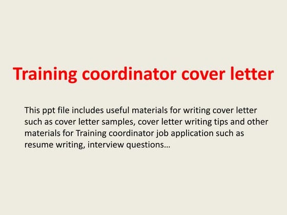 Training Cover Letter 5-15 | PDF
