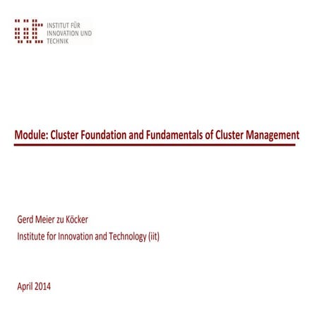 Cluster Foundation and Fundamentals of Cluster Management | PPT