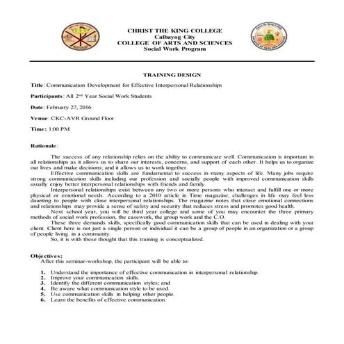 Training design | DOCX