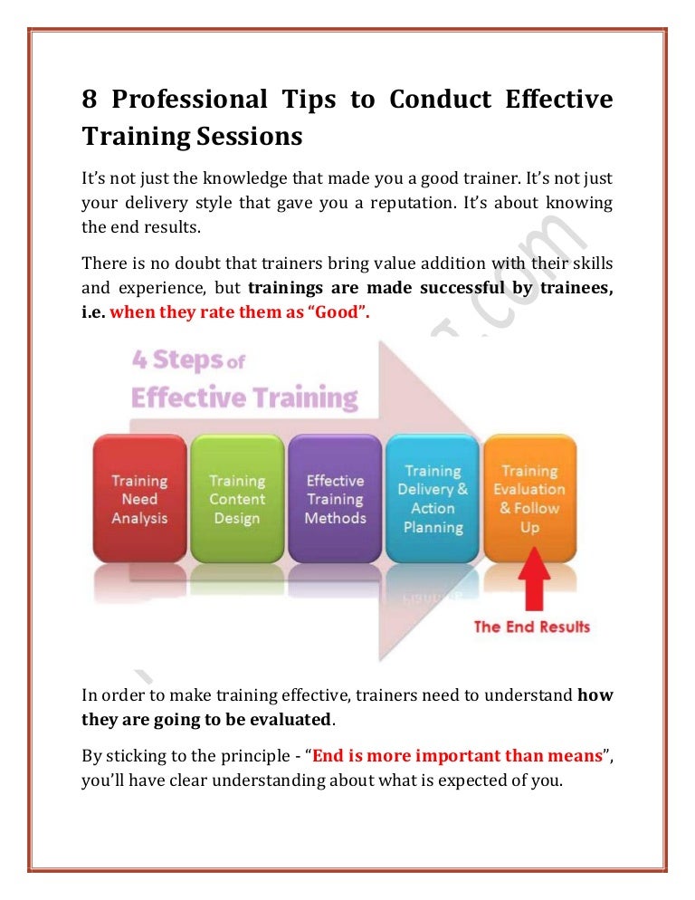 8 Professional Tips to Conduct Effective Training Sessions