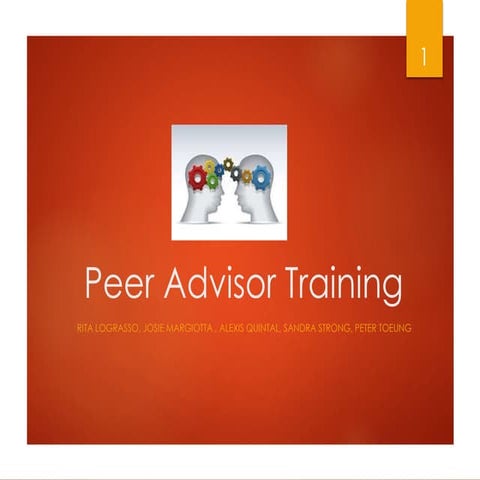 Training for peer advisors 1 | PPT