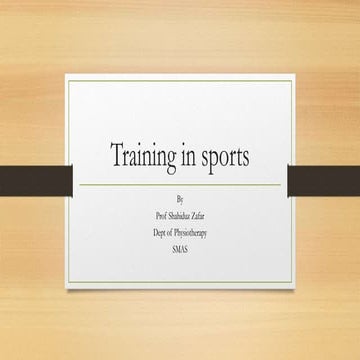 Training in sports | PPTX