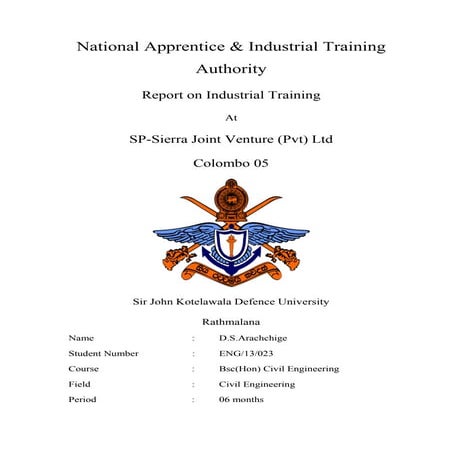 Industrial training report | PDF
