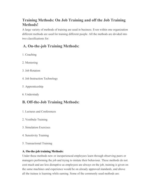 Training and development | PPTX | Vocational Training | Careers