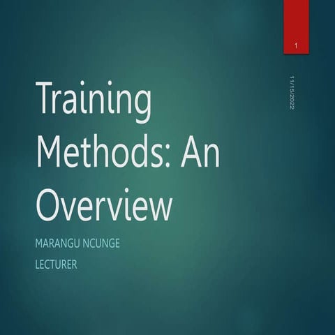 HOW TO USE THE TRAINING TECHNIQUES AVAILABLE IN A TRAINING PROGRAM ppt ...