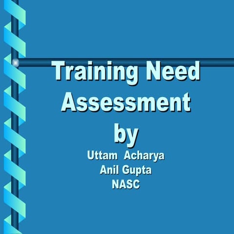 Training need Assessment-handouts by NASC | PPT