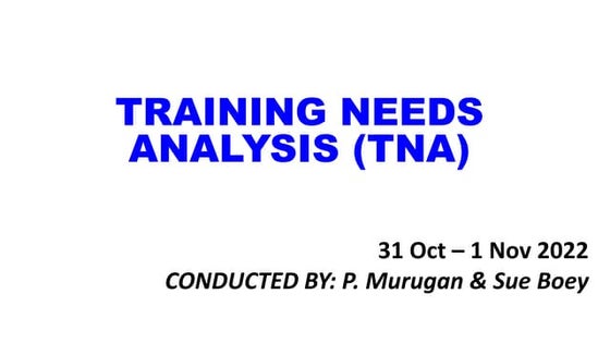 Training Needs Analysis | PPT