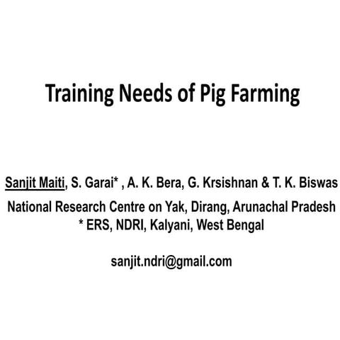Training needs of pig farmers | PPTX
