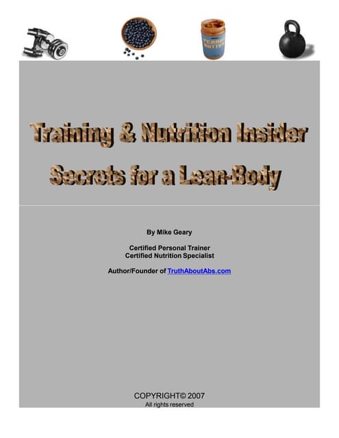 Training & nutrition - secrets for a lean body | PDF Training & nutrition - secrets for a lean body | PDF