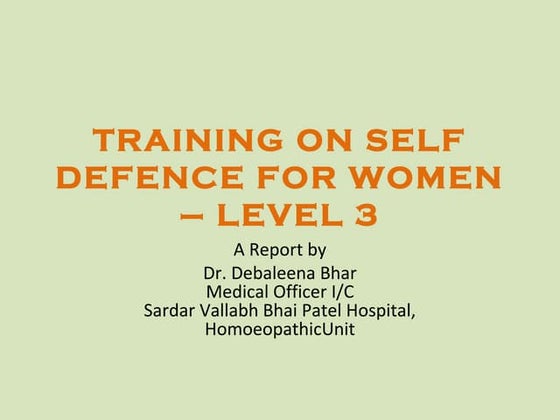 Self Defence For Women | PPTX | Death, Injury, or Military Conflict ...