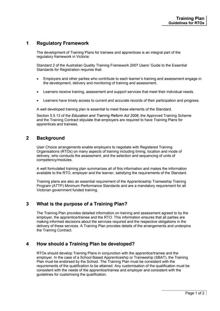 Sample workplace based_training_plan_ | PPT