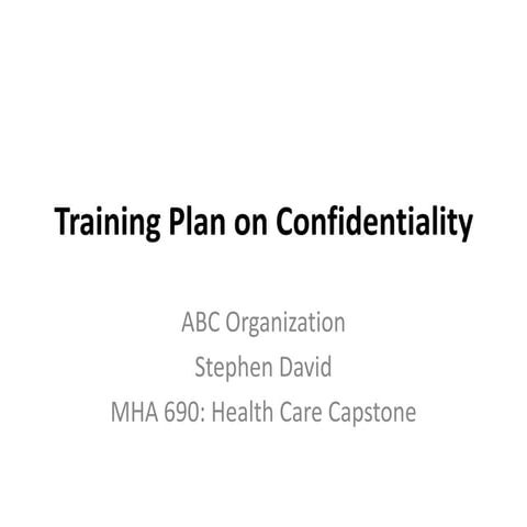Training plan on confidentiality | PPTX