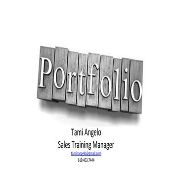 Tami Angelo Training Portfolio | PDF