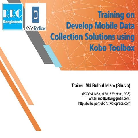 Training on using kobotoolbox for on line or off-line | PPTX