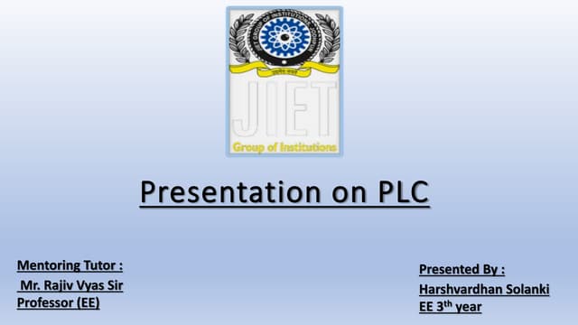 PLC Programming Introduction | PPTX